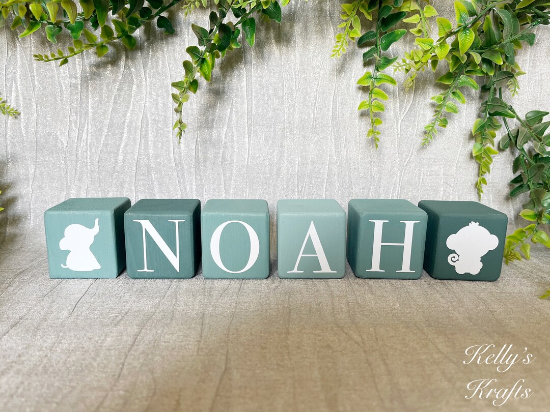 Personalised Wooden Baby Name Blocks Gift - Etsy UK