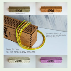 Custom Wooden Needle Organizer Box | 200 Slot Needle Holder for ...