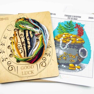 Pot of Gold "for Good Luck", Kit for Embroidery With Thread Based on ...