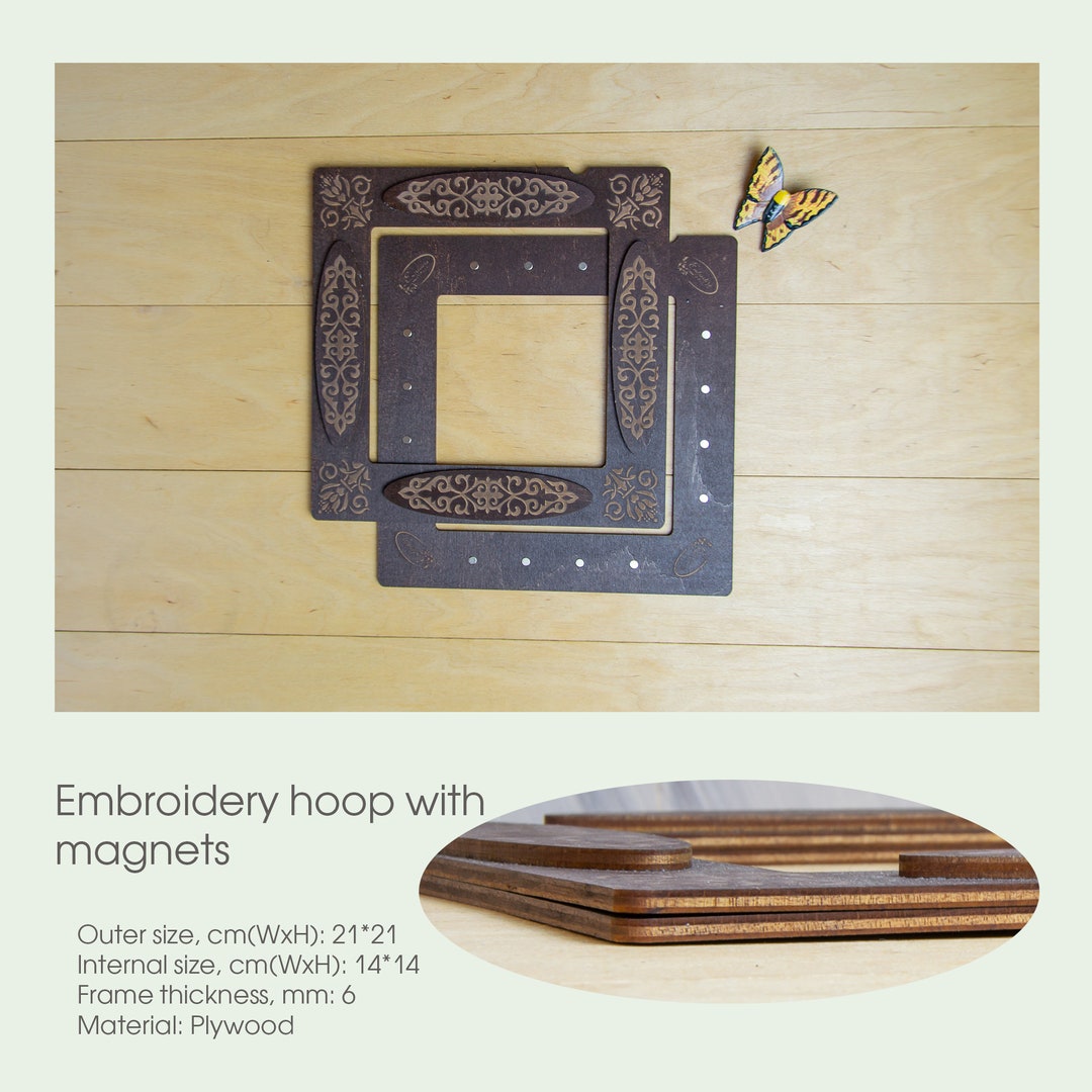 Personalized Magnetic Embroidery Hoop 21x21 Cm, Cross Stitch Frame ...