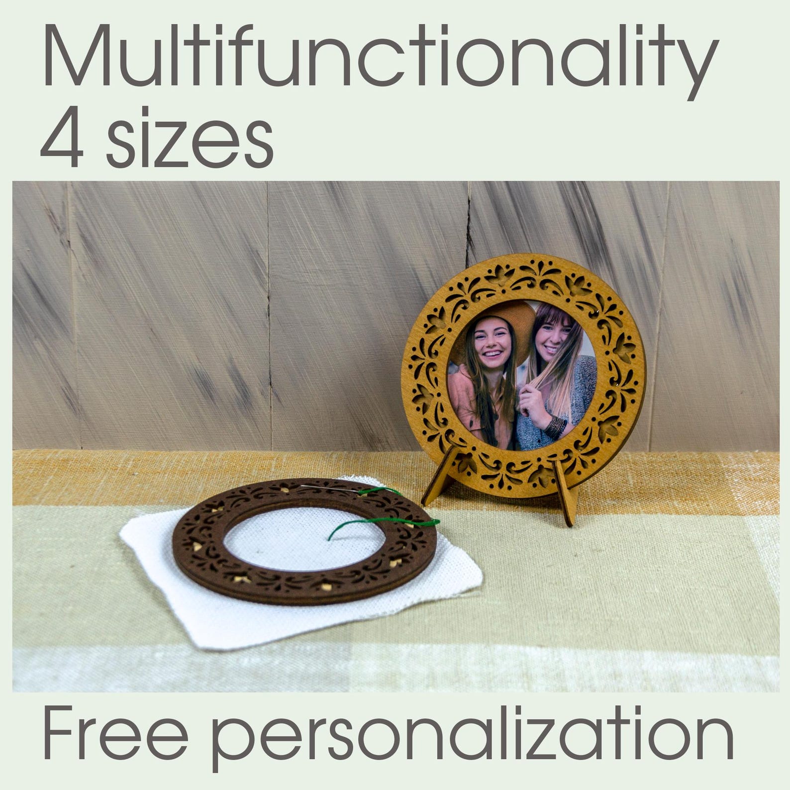 Floral Hand Embroidery Frame on Magnets, Wooden Hoop for Cross Stitch ...