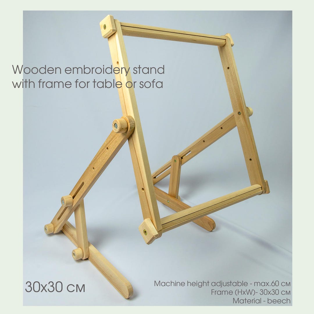 Tambour Embroidery Scroll Frame Stand, Wooden Frame Hoop for Table or ...