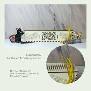 Custom Wooden Needle Organizer Box | 200 Slot Needle Holder for ...