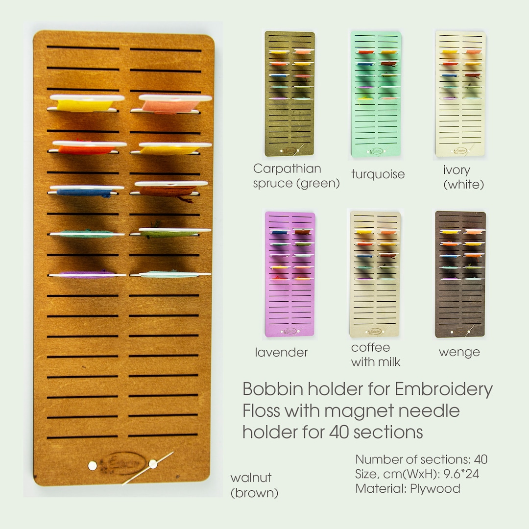 Bobbin Holder for Embroidery Floss With Magnet Needle Holder for 40 ...
