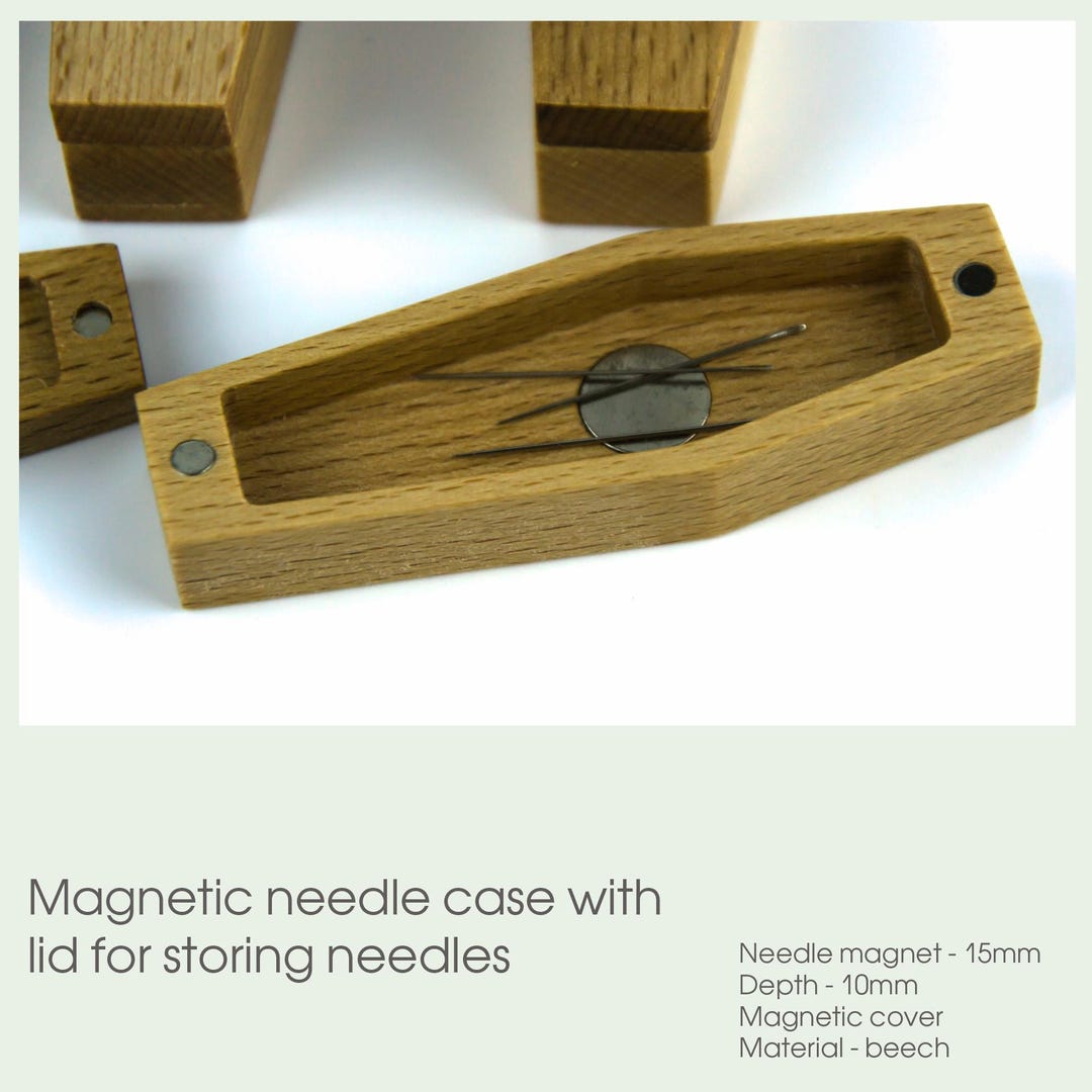 Wooden Magnetic Needle Holder - Unique Coffin Shape for Embroidery ...
