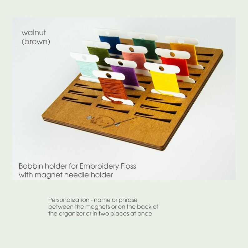 Bobbin Holder for Embroidery Floss With Magnetic Needle Keeper, 30 ...