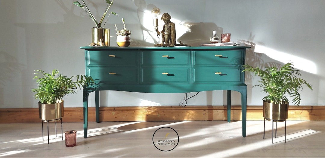 Stag Minstrel Sideboard, Vintage Console Table, Retro Desk, Green ...