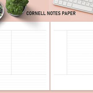 Printable Cornell Notes Paper, Lined Paper, Dotted Grid Paper, Grid ...