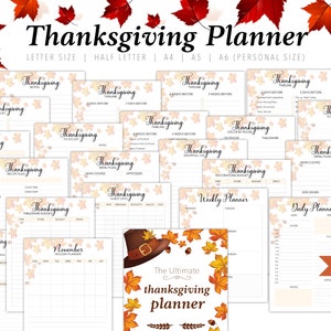 Thanksgiving Planner Printable, Printable Holiday Planner, A4 ...
