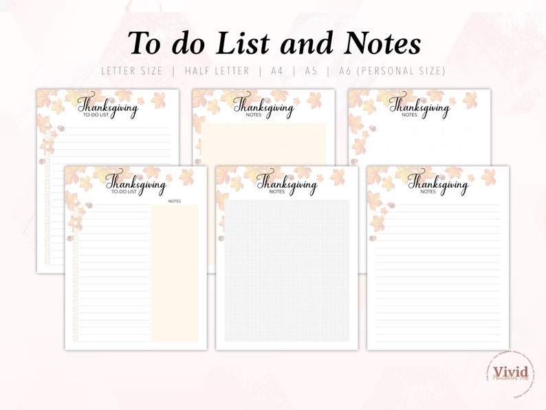 Thanksgiving Planner Printable, Printable Holiday Planner, A4 ...