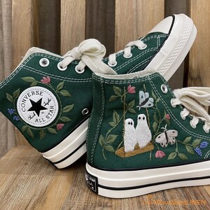 Custom Sneakers Embroidered/ Ghost Embroidered Converse/ Halloween ...