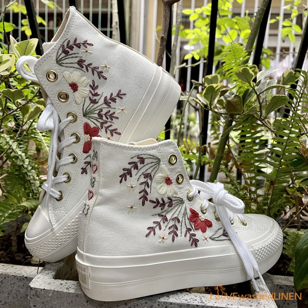 Embroidered Shoes - Etsy