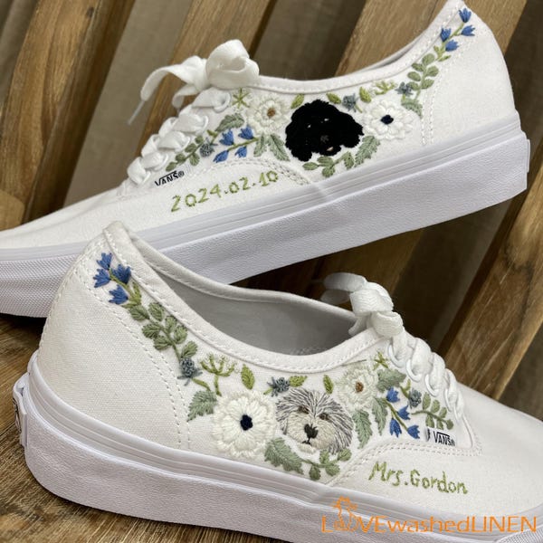 Embroidered Vans - Etsy