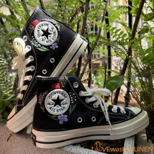 Custom Converse Embroidered/ Bug Embroidered Converse/ Halloween Vibes ...