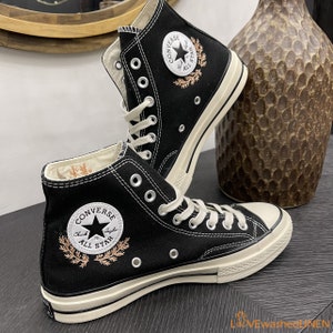 Custom Embroidered Converse High Tops: Snake Design - Etsy