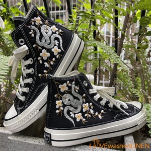 Custom Embroidered Converse High Tops Chuck Taylor 1970s/ Embroidered ...