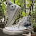Custom Embroidered Converse High Tops: Shark Ocean Design - Etsy
