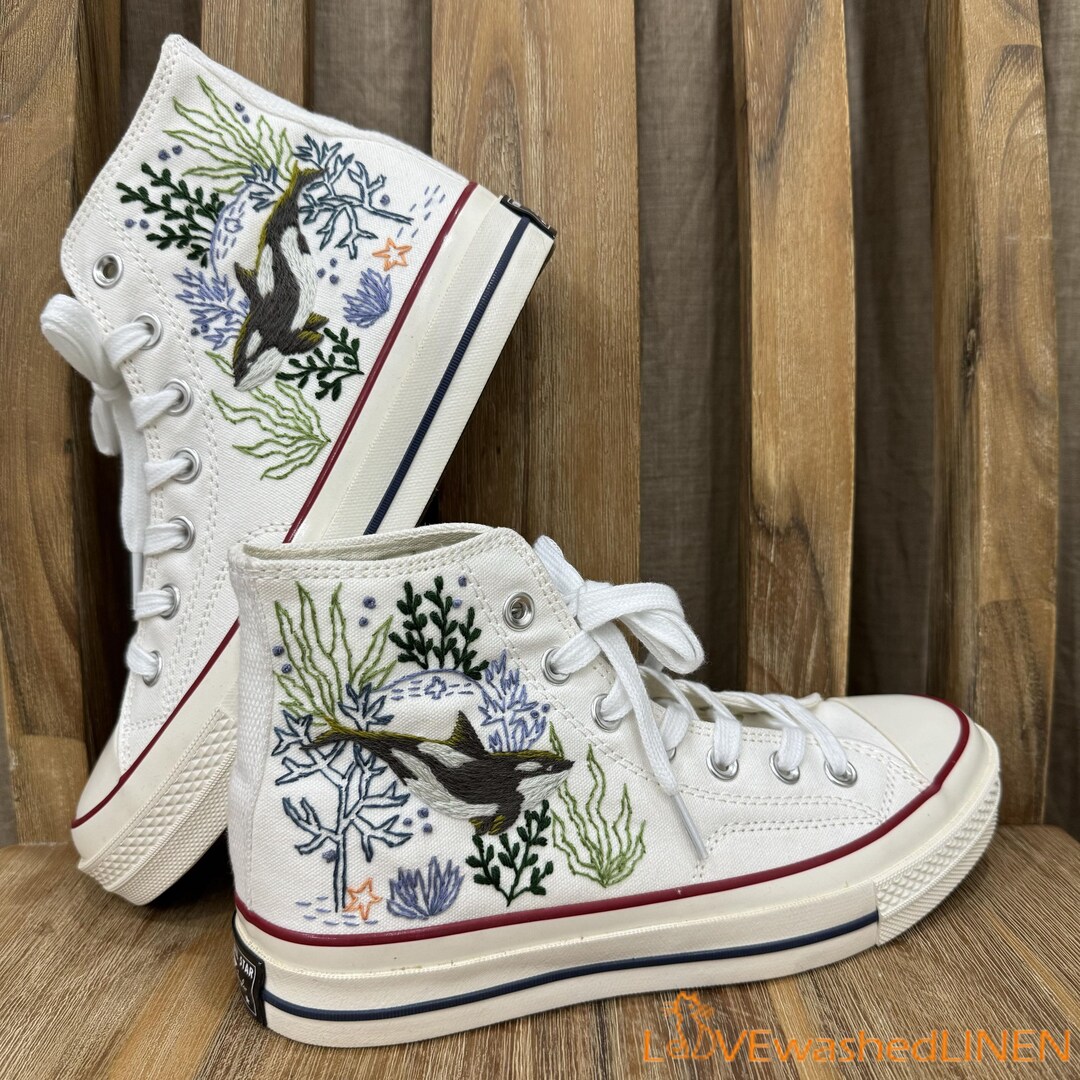 Custom Embroidered Converse High Tops/ Custom Converse Chuck Taylor ...