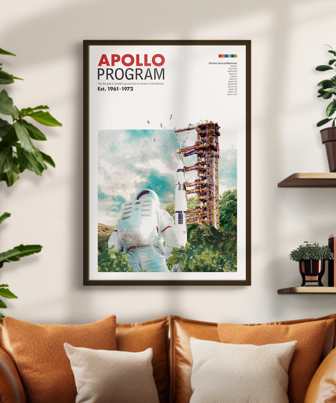 Apollo Rocket Launch Poster: Retro NASA Inspired Space Art Print - Etsy UK