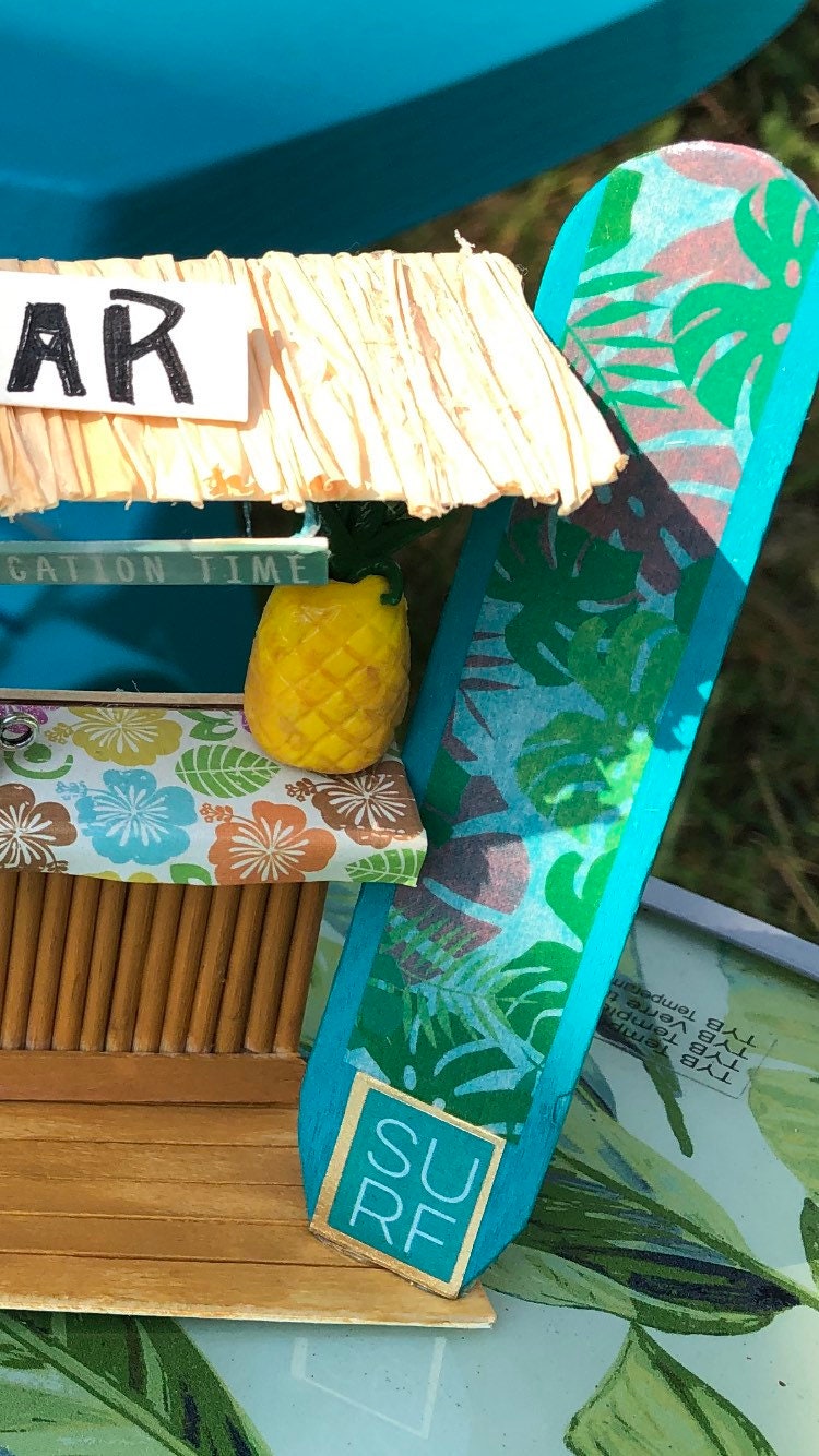 Tiki Bar Craft Kit Handmade Hawaiian Luau Party Decor Unique Gift for ...