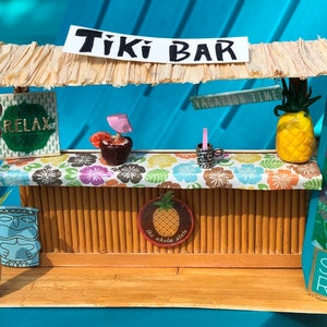 Tiki Bar Craft Kit Handmade Hawaiian Luau Party Decor Unique Gift for ...