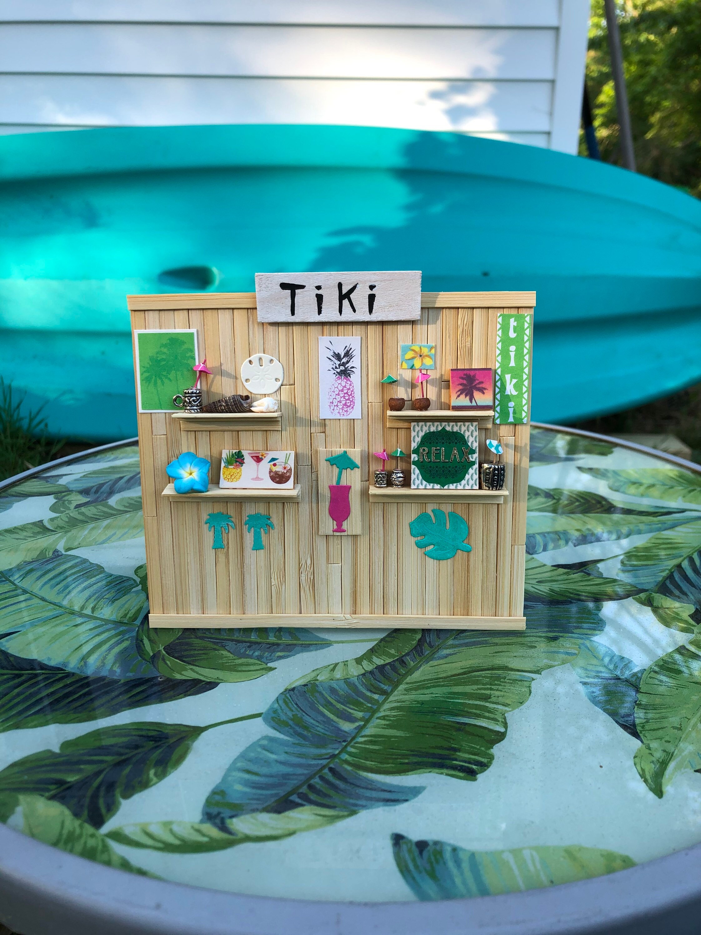 Tiki Bar Wall Handmade Bamboo Tiki Decor Hawaiian Luau Party Decor ...