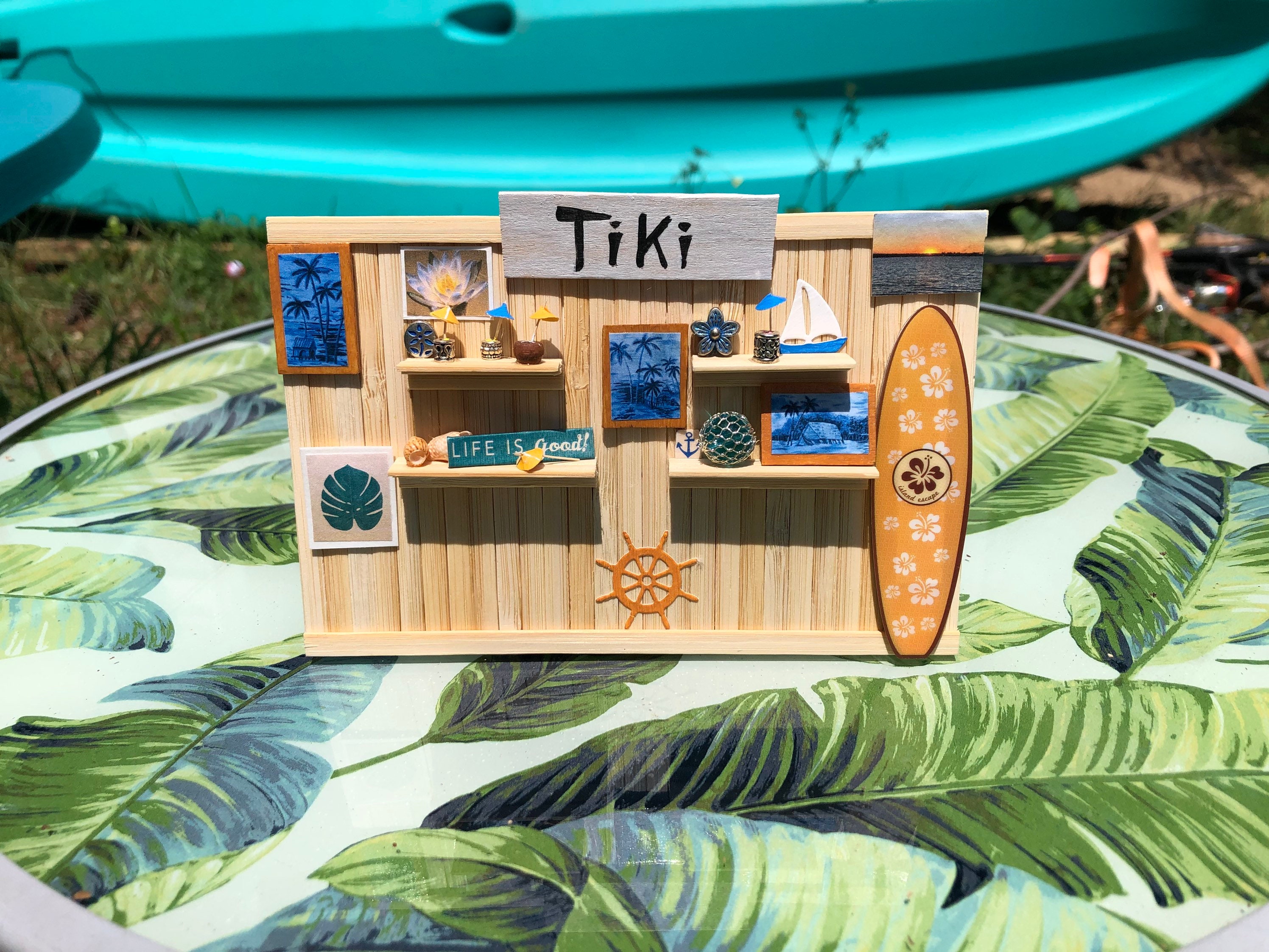 Tiki Bar Wall Handmade Bamboo Tiki Decor Hawaiian Luau Party Decor ...