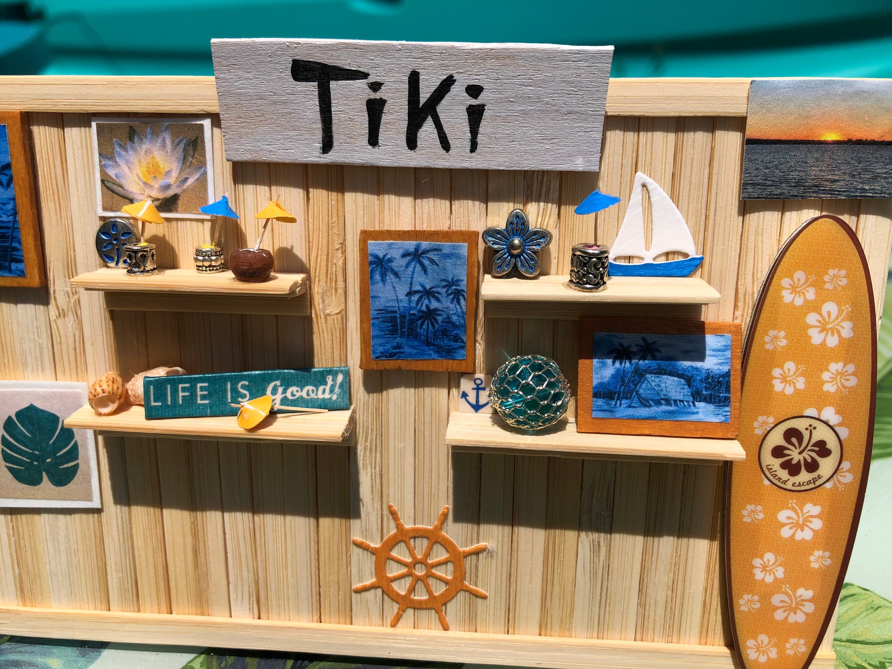 Tiki Bar Wall Handmade Bamboo Tiki Decor Hawaiian Luau Party Decor ...