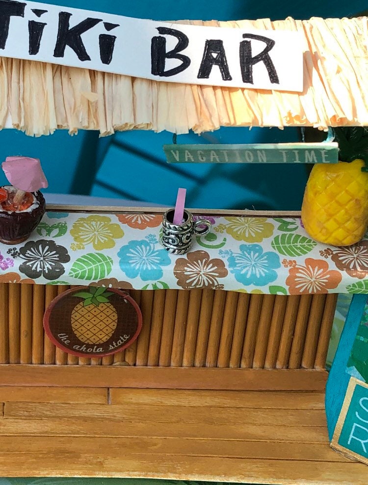 Tiki Bar Craft Kit Handmade Hawaiian Luau Party Decor Unique Gift for ...