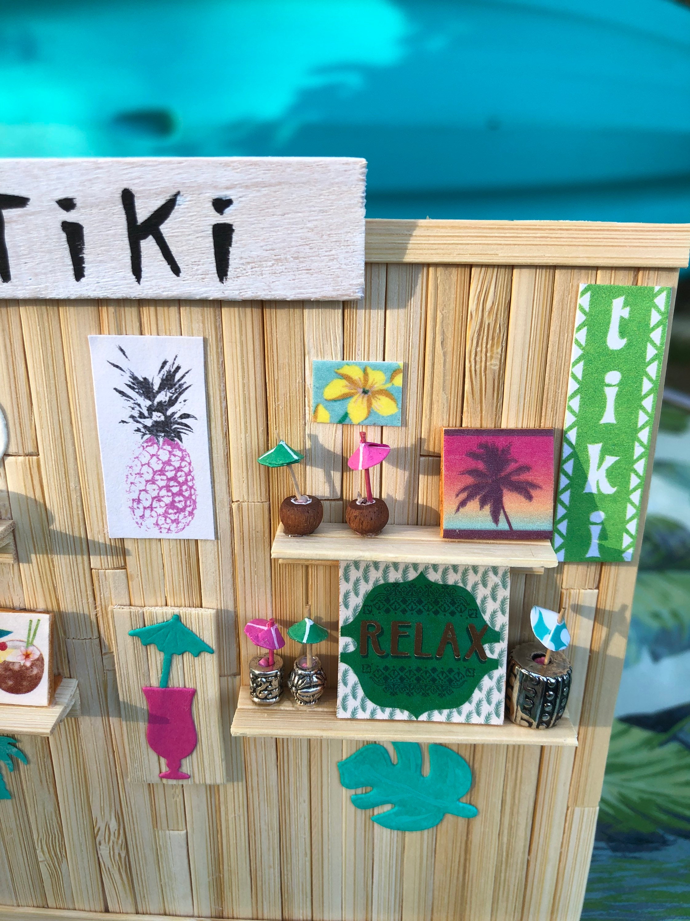 Tiki Bar Wall Handmade Bamboo Tiki Decor Hawaiian Luau Party Decor ...