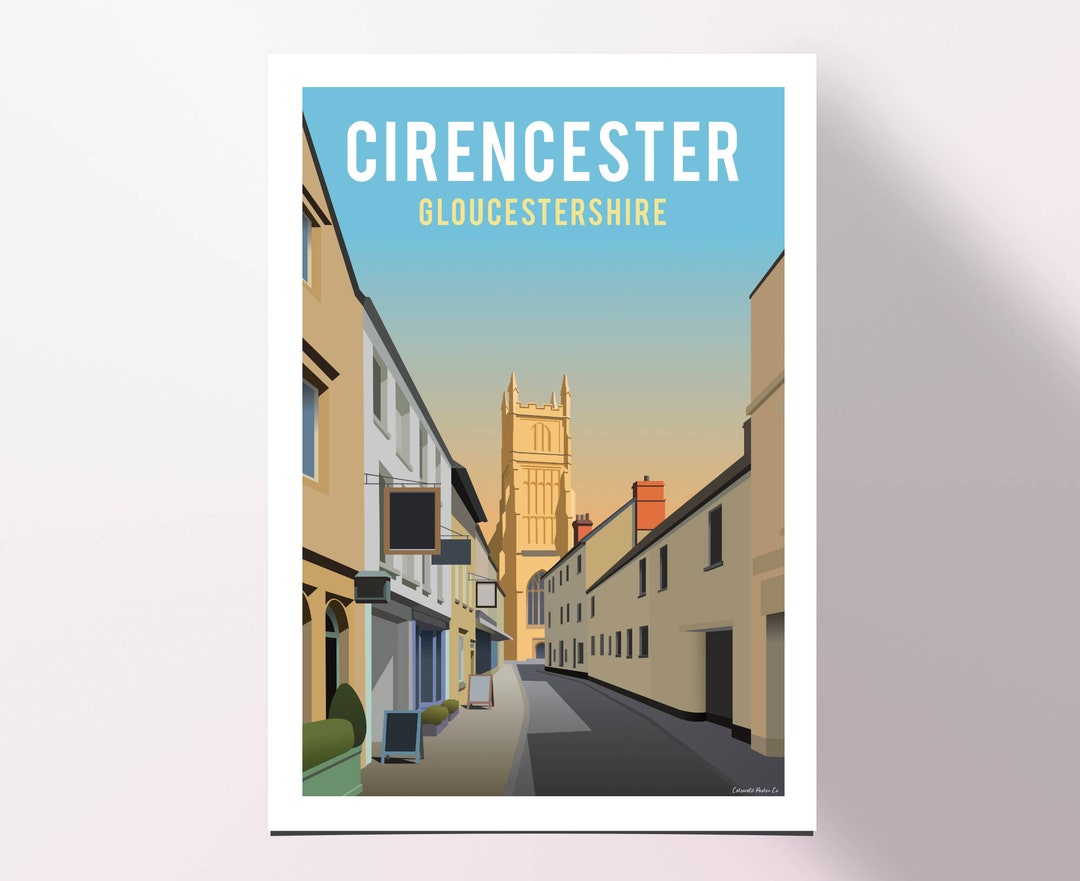 Cirencester Black Jack Street Poster /cotswold Art Print / Travel Wall ...