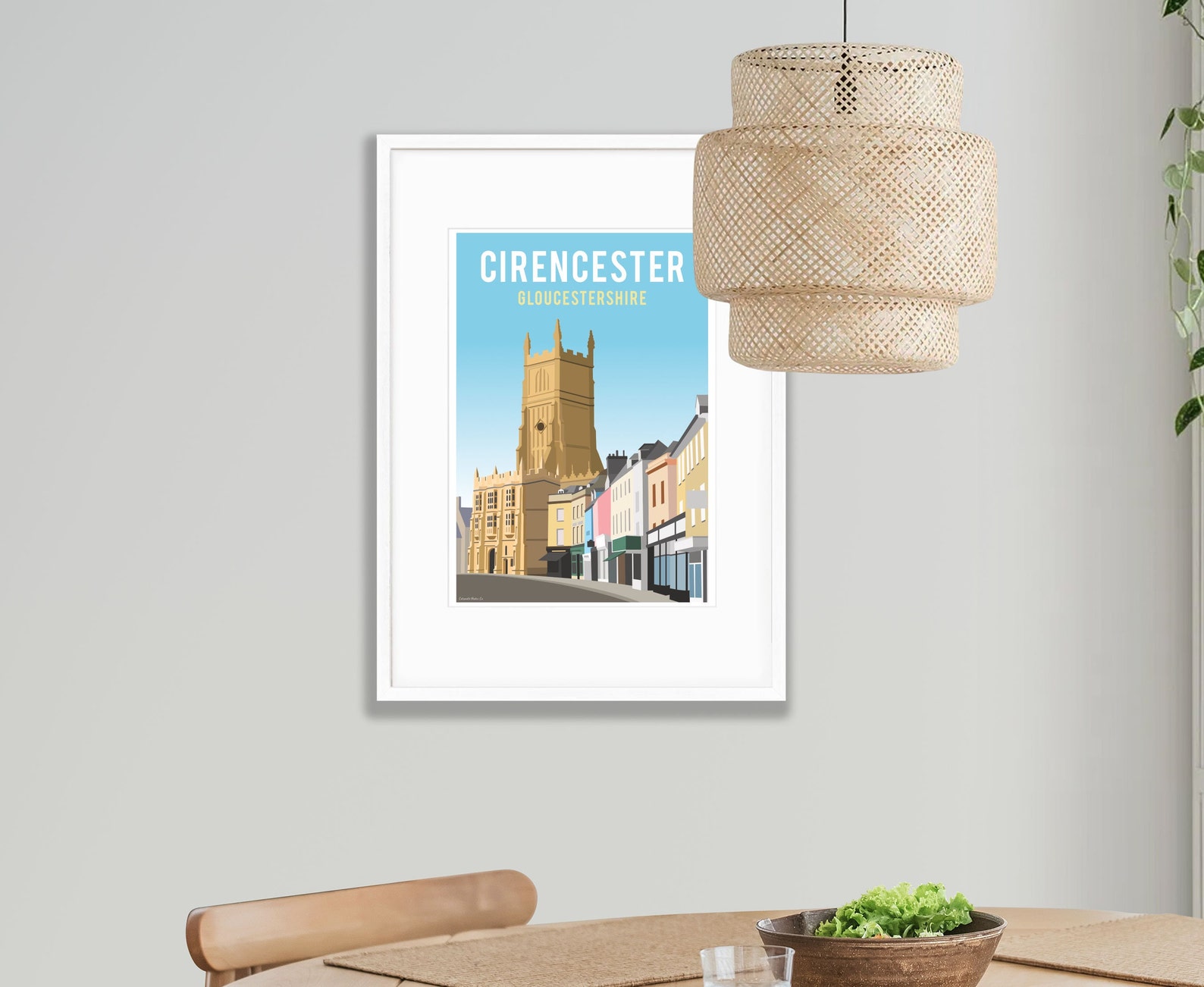 Cirencester Church & Marketplace Poster /cotswold Print / - Etsy