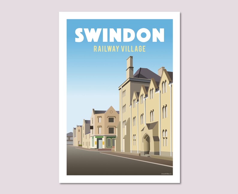 Swindon Railway Village Poster / Vintage Style Travel Art | Etsy