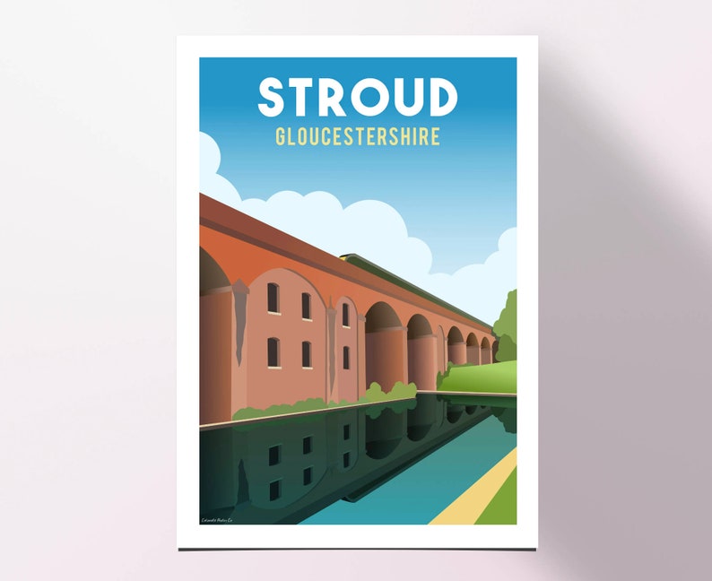 Stroud Poster / railway Viaduct Bridge Art Print / Gloucestershire Wall ...