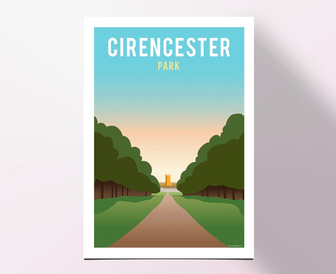 Cirencester Park Poster / Cotswold Art Print / Gloucestershire Church ...