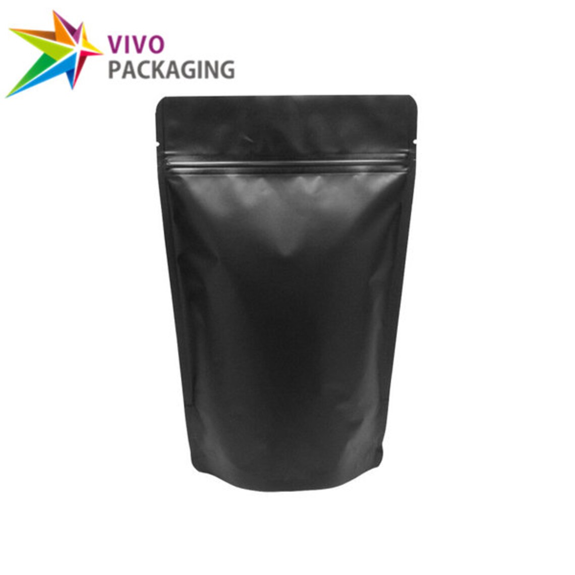 Matte Black Stand up Doy Pouch Bag With Ziplock, Foil Lined. Food Grade ...