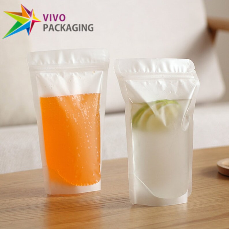 Frosted Clear Stand up Doy Pouch Bag With Ziplock. Food Grade Packaging ...