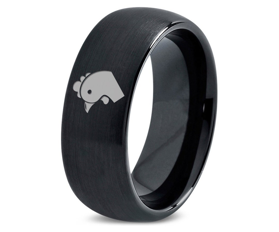 Chicken Rooster Ring,unique Wedding Bands for Women,black Tungsten ...
