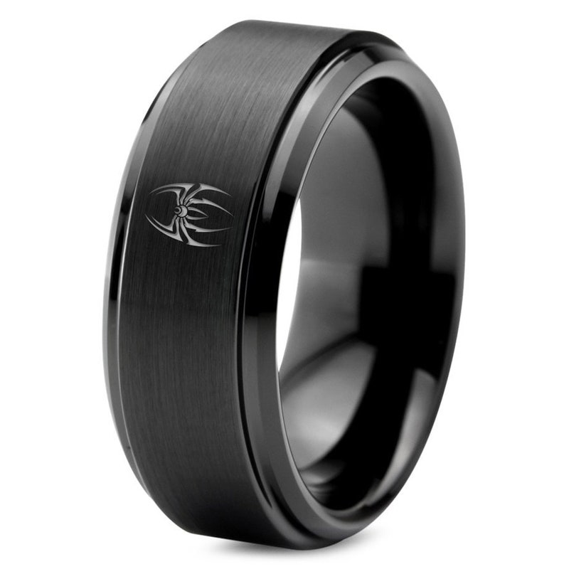 Black Spider Wedding Ring - Etsy