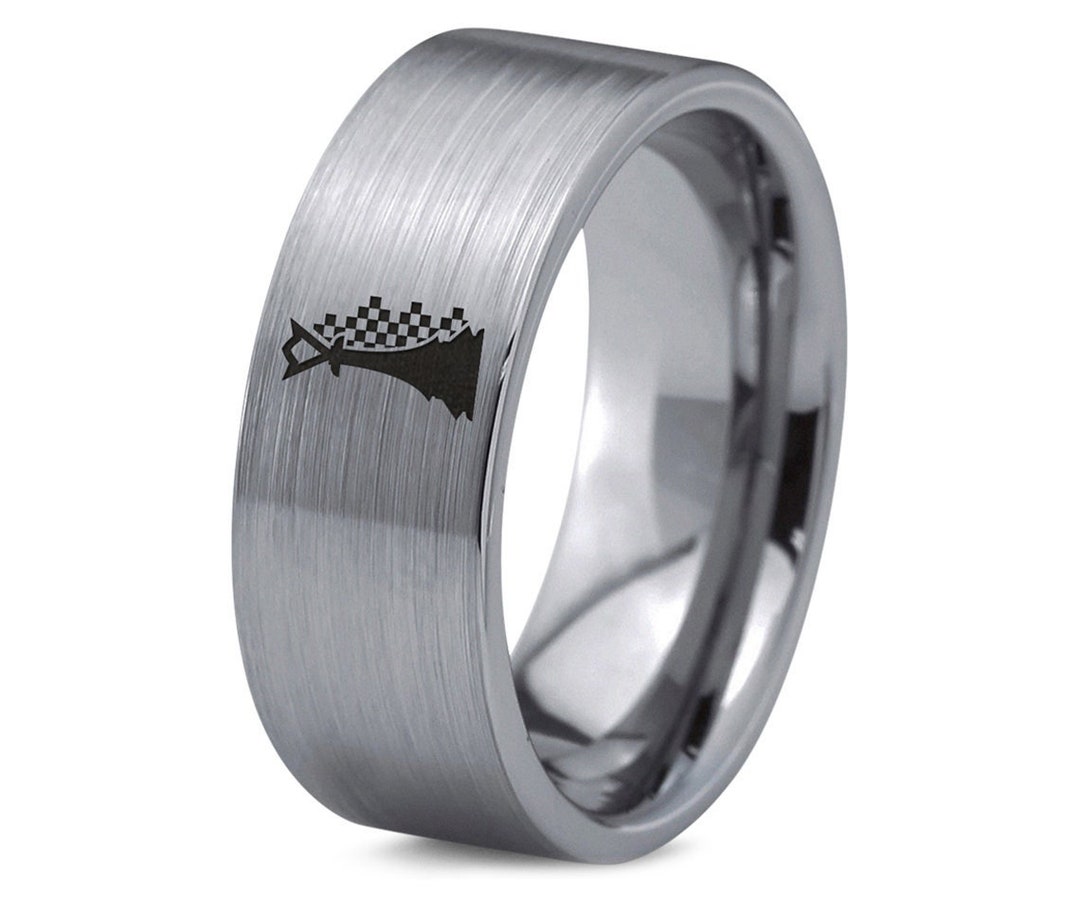 Chess Queen Tungsten Ring, Silver Comfort Fit Band - Etsy