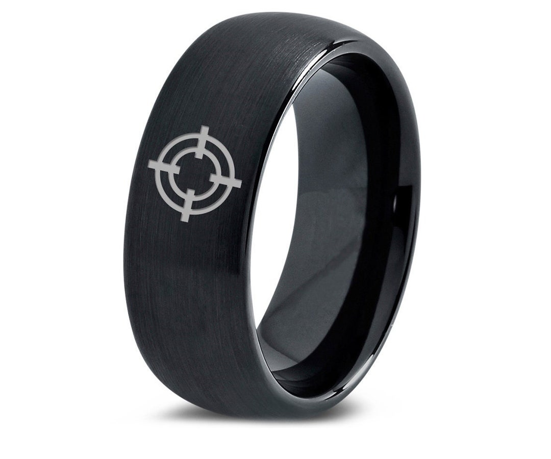Target Objective Crosshair Ring Perfect Wedding Band Black - Etsy