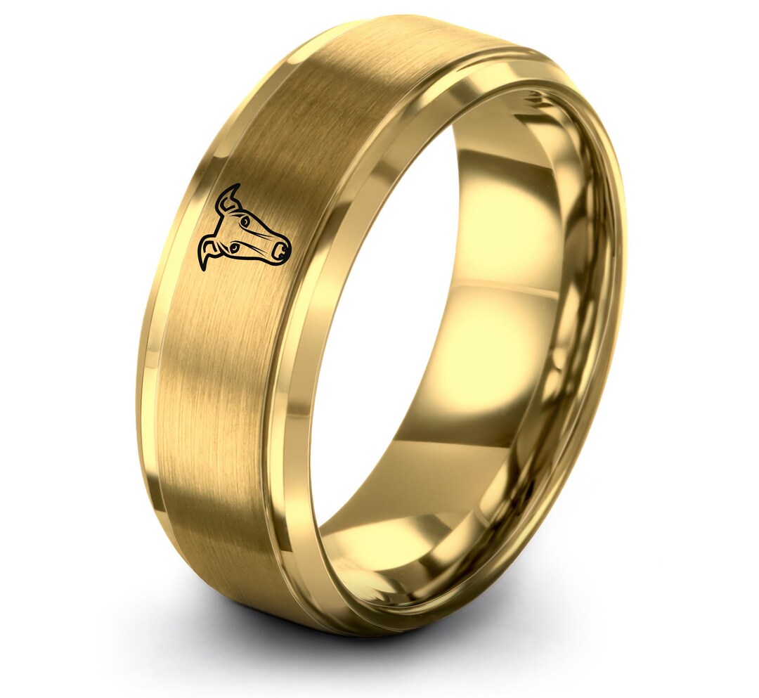 Gift for Dog Fan | Greyhound Ring | Tungsten Rings Men Gold | Dad ...
