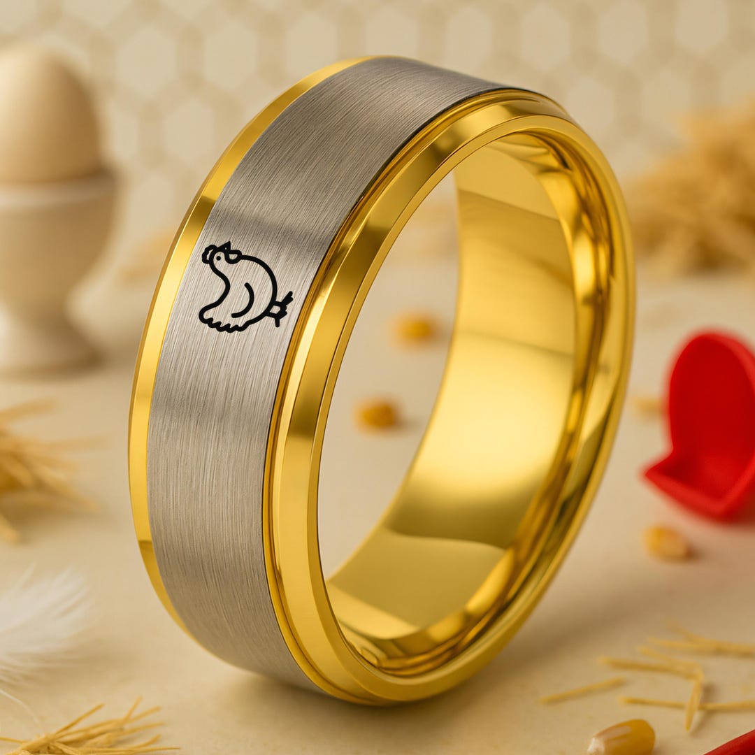 Gift for Farm Animal Fan | Chicken Ring | Gold Silver Mens Rings ...