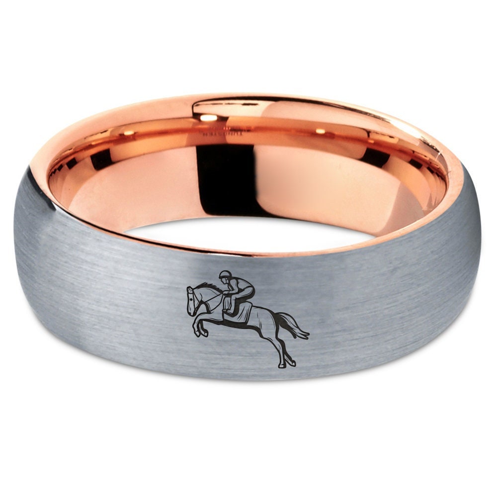 Minimalist Ring | Racer Ring | Horse Racing Ring | Men's Gray Wedding ...