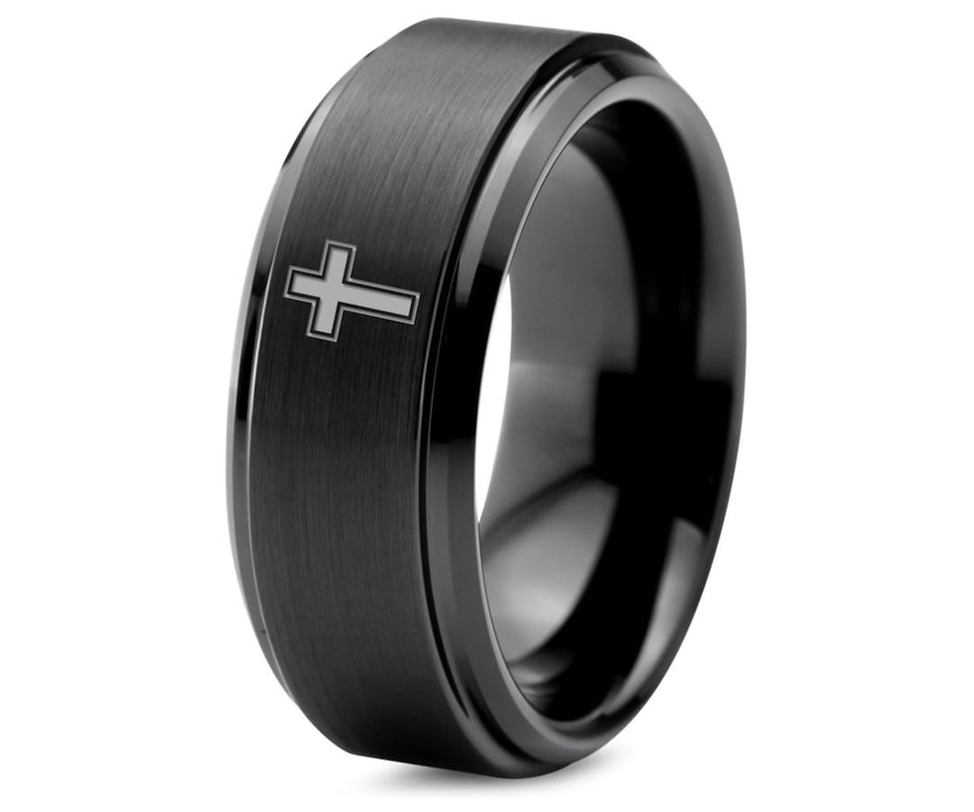 Holy Trinity, Holy Cross Wedding Ring, Men Wedding Ring, Tungsten Rings ...