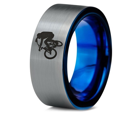 Men Bicycle Rider Ringjumping Bike Ringblue Ringwedding | Etsy