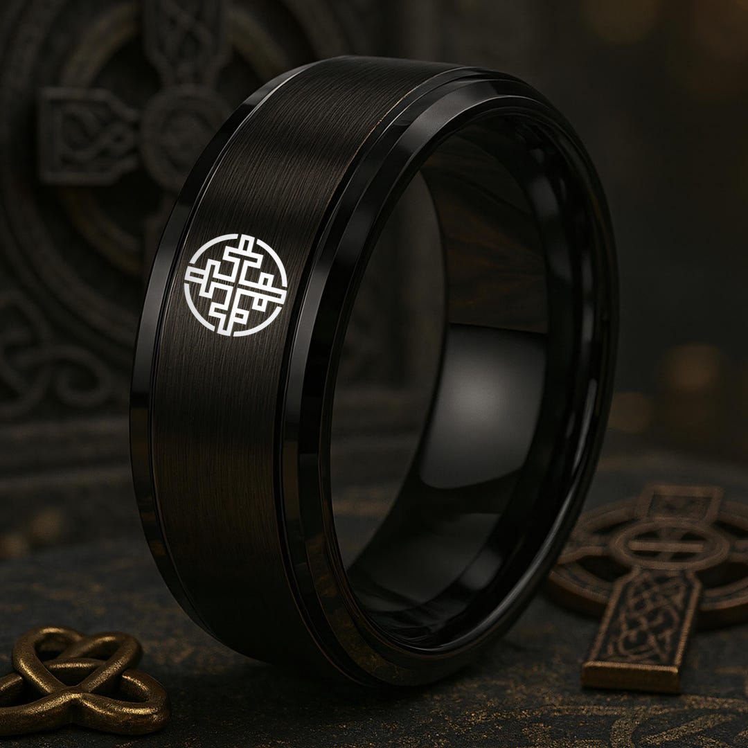Celtic Crucifix Eternity Circle Ring, Gift for Spiritual Person ...