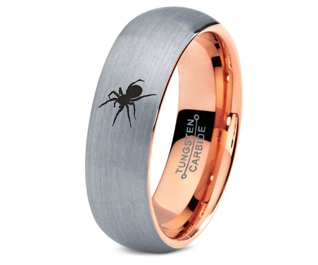Handmade Spider Ring | His and Her Wedding Rings | Rose Gold Tungsten ...