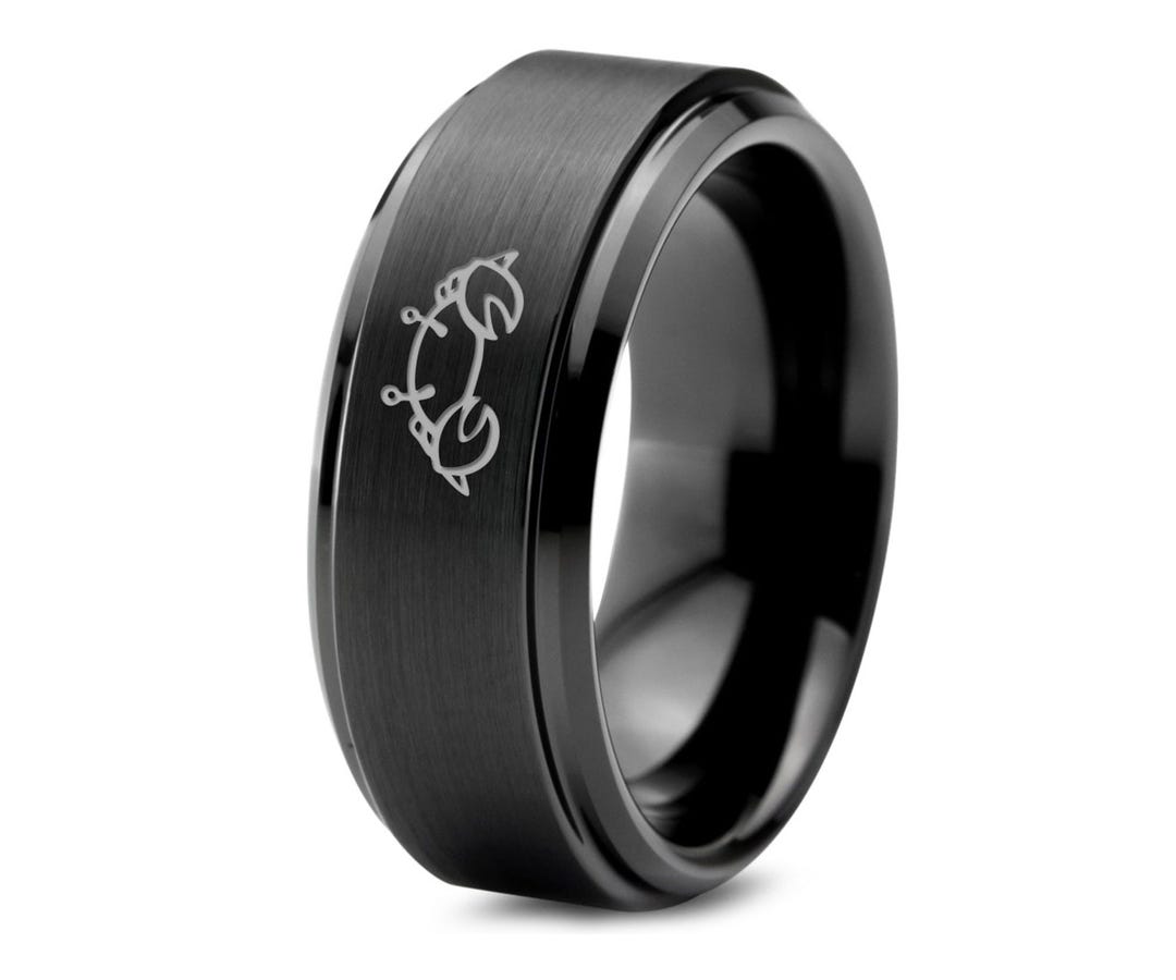 Cancer Tungsten Ring, Chibis Wedding Ring, Cancer Survivor Gift ...