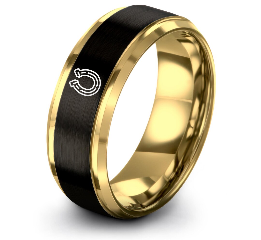 Gift for Good Luck Charm | Good Luck Horse Shoe Ring | Tungsten Rings ...
